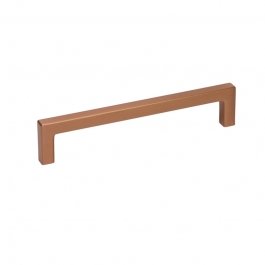 Brushed Satin Copper Finish Slimline Square Cabinet D Handles