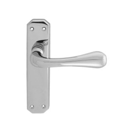 Polished Chrome Finish Eden Style Lever Pull Handle On Backplate