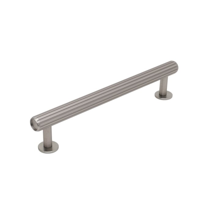 Brushed Nickel Finish Rille Line Style Kitchen Cabinet Bar Handle